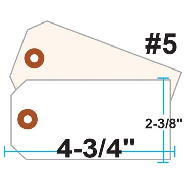 Blank Tags (Size #5), 13pt. White OR Manila Tag Stock
