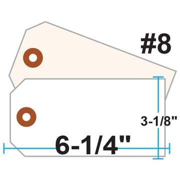 Blank Tags (Size #8), 13pt. White OR Manila Tag Stock