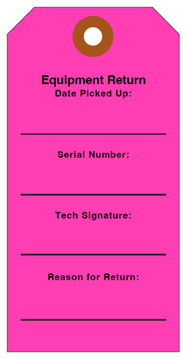 Clean Equipment Tags | Printed Tags